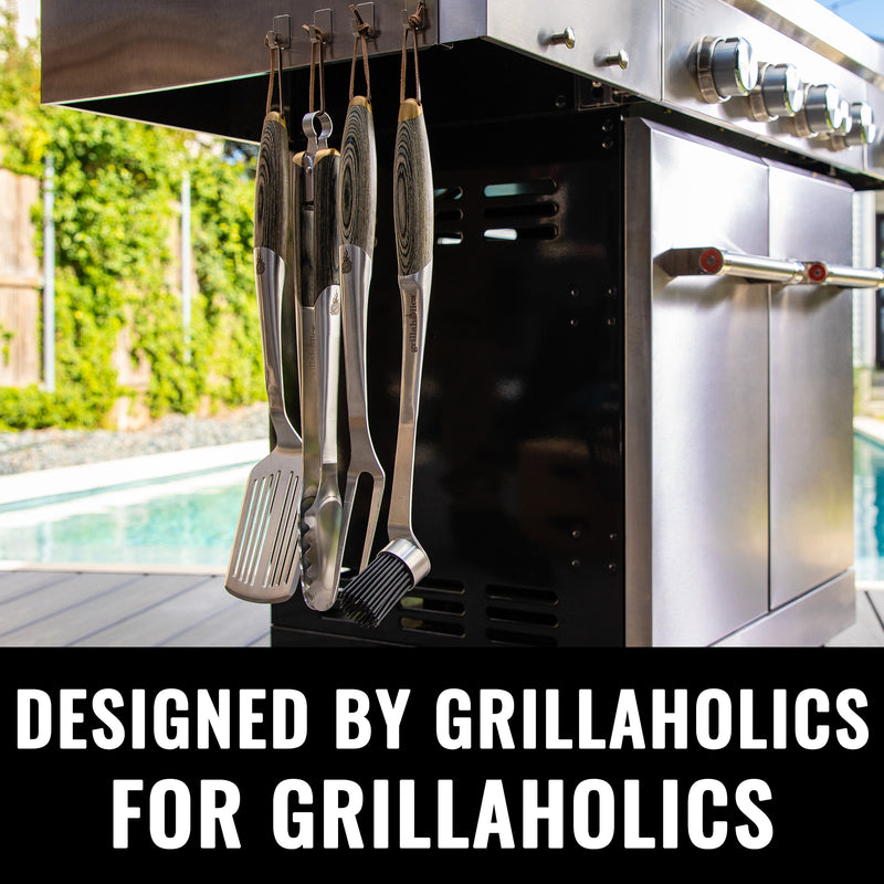 Grillaholics Premium Grill Tool Set with Wooden Gift Box | The Perfect ...