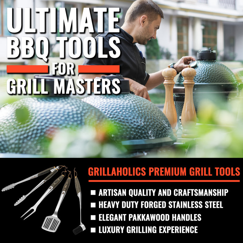 Grillaholics Premium Grill Tool Set with Wooden Gift Box | The Perfect ...