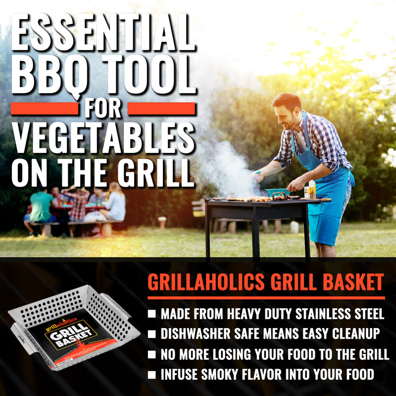 Grillaholics Vegetable Grilling Basket | Get PERFECT Grilled Veggies ...