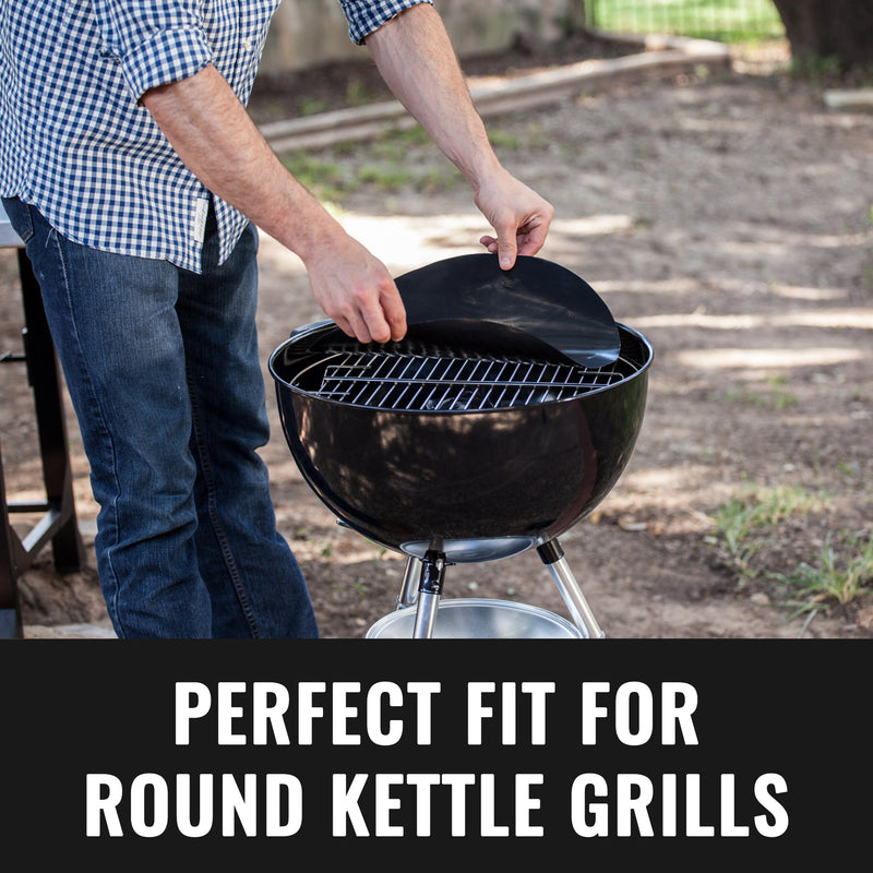 Round Grill Mat - Set of 2 - Heavy Duty Non-Stick Round Cooking Mats ...