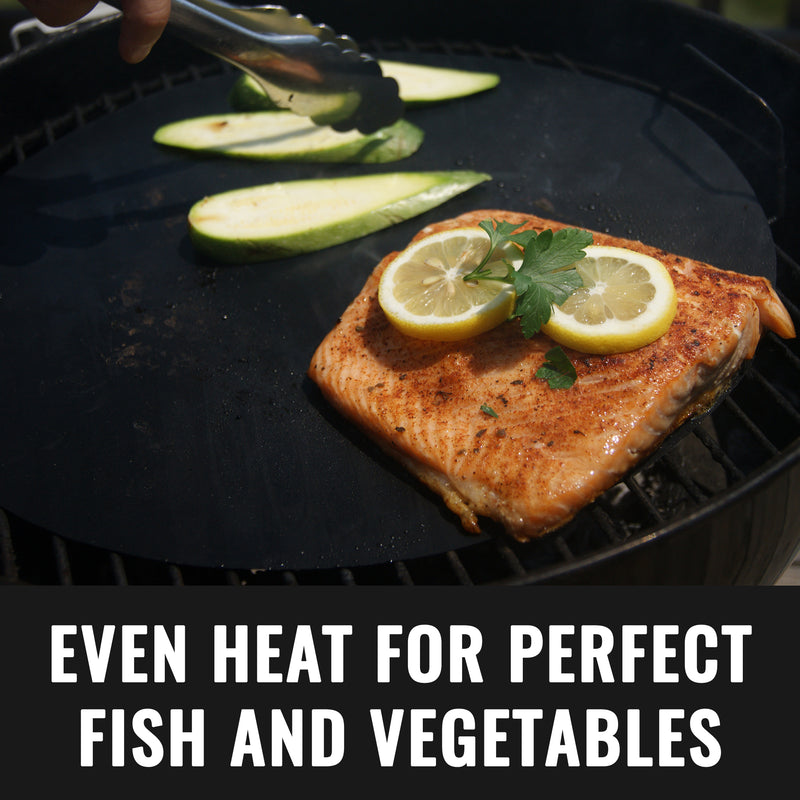 Round Grill Mat - Set of 2 - Heavy Duty Non-Stick Round Cooking Mats ...